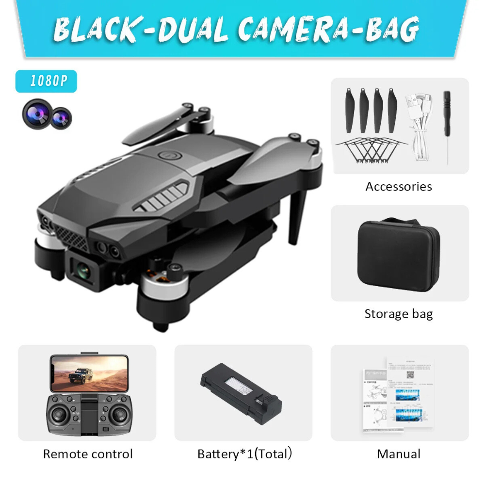 F198 Foldable Drone 1080P Dual Camera, Brushless Motors, WiFi FPV ...
